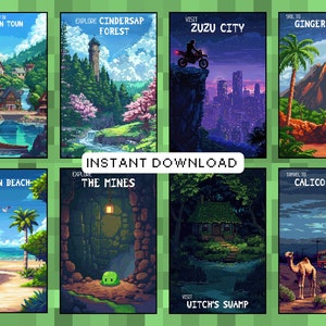 Stardew Valley Travel Posters, Set of 8 Digital Downloads, Printable ...