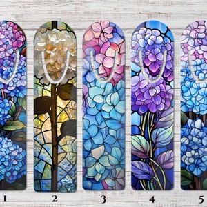 Stained Glass Hydrangea Metal Bookmark Set: Beautiful Page Marker for ...