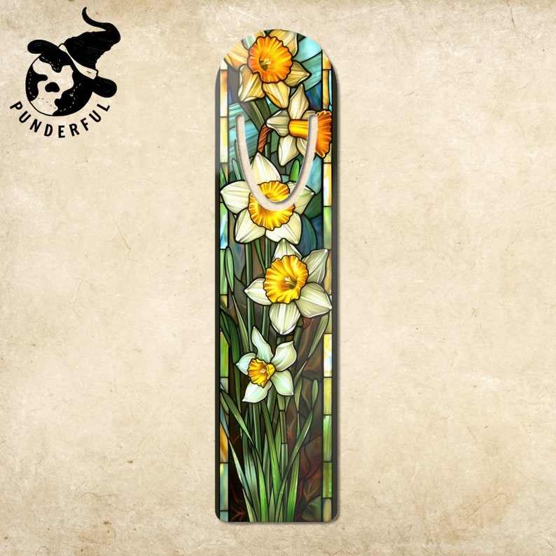 Daffodil Stained Glass Metal Bookmark Set: Celebrate Spring's Beauty in ...