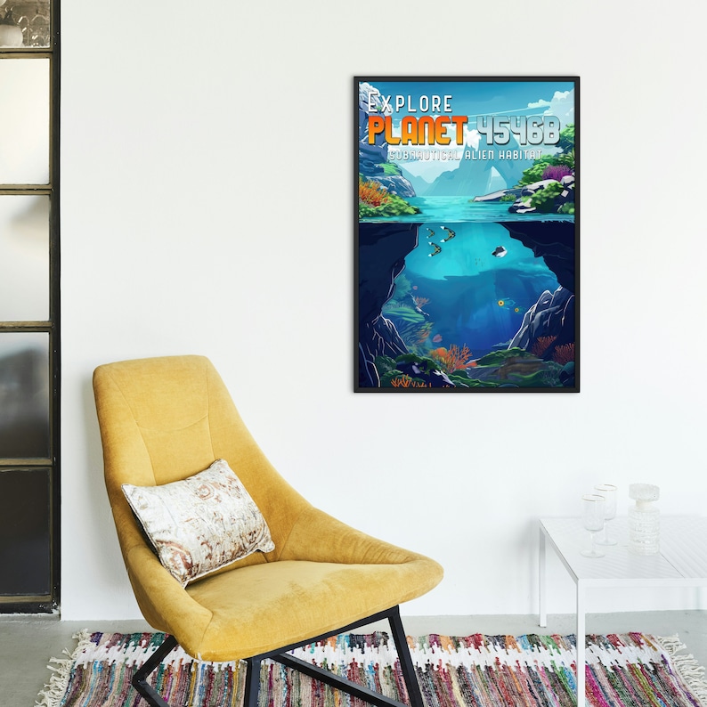 Subnautica Travel Poster, Explore Planet 4546B, Gaming Gift, Ocean ...