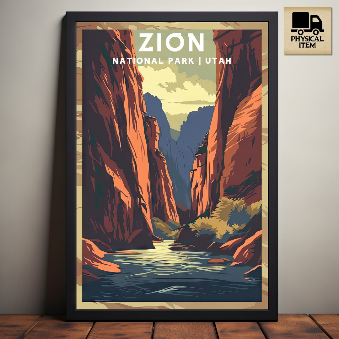 Zion National Park, Utah National Park Poster, Camping and Hiking Gift ...