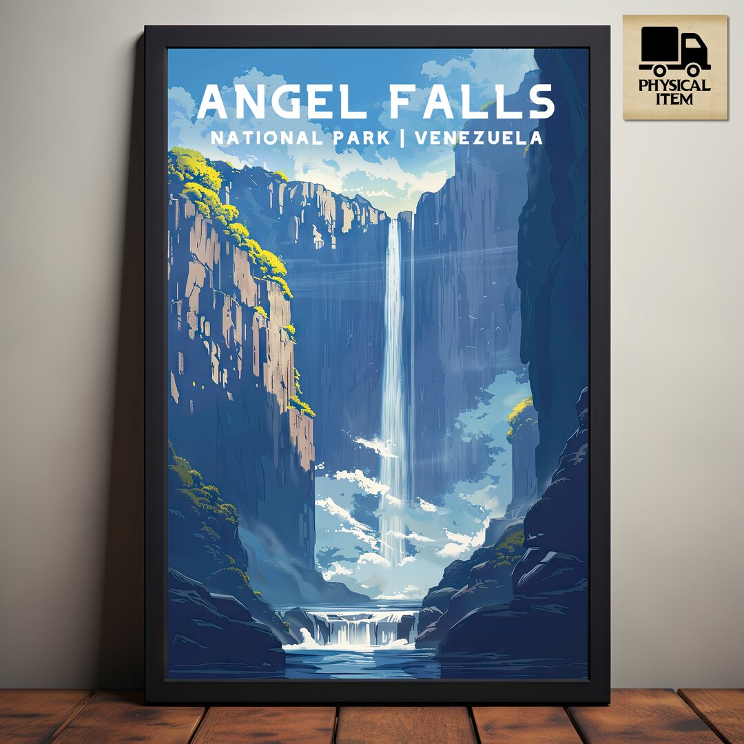 Angel Falls, Venezuela National Park Posters, Camping and Hiking Gift ...