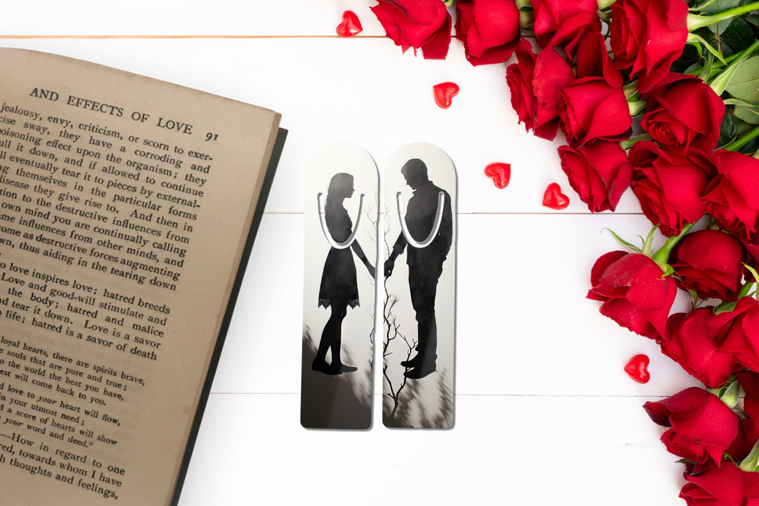 Romantic Bookmark I Love You Bookmark - Romantic Stainless Steel Gift ...