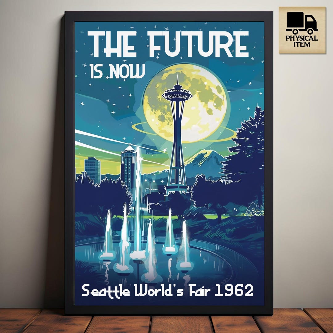 1962 Seattle Worlds Fair, Travel Poster, Vintage Travel Canvas Decor ...