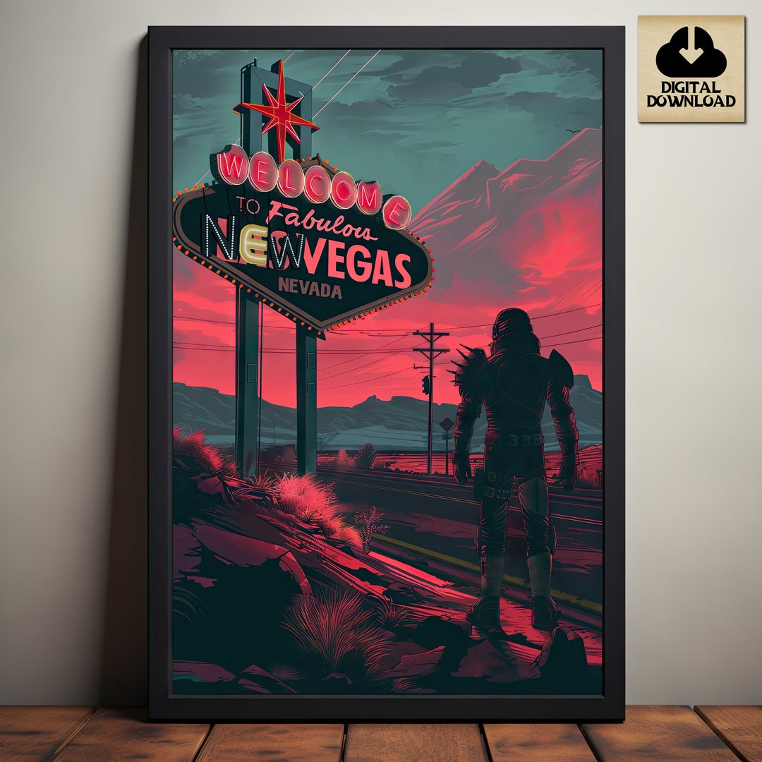 Welcome to New Vegas Poster, Fallout Video Game Art, Wasteland Art ...