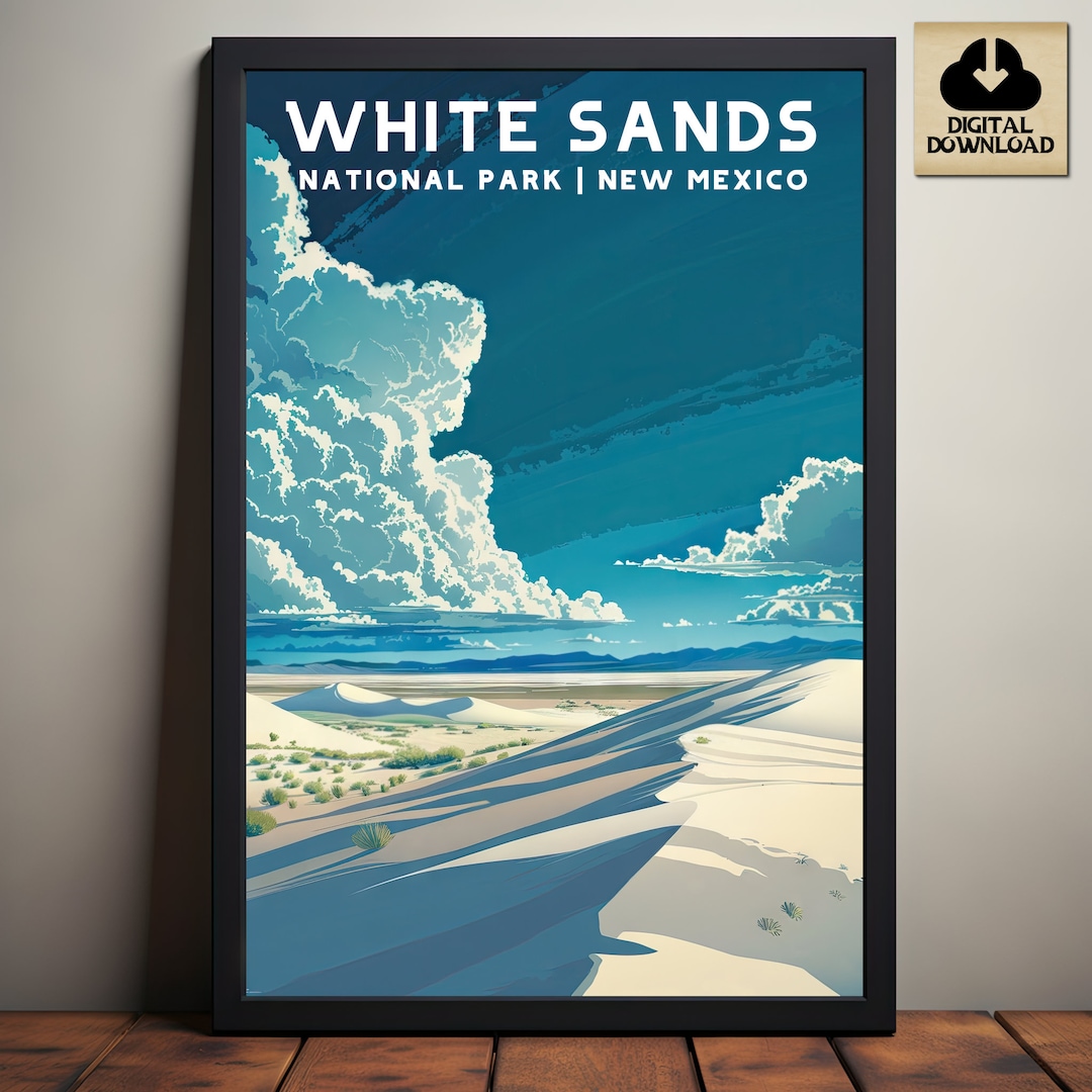 White Sands National Park, New Mexico National Park Poster, Camping and ...