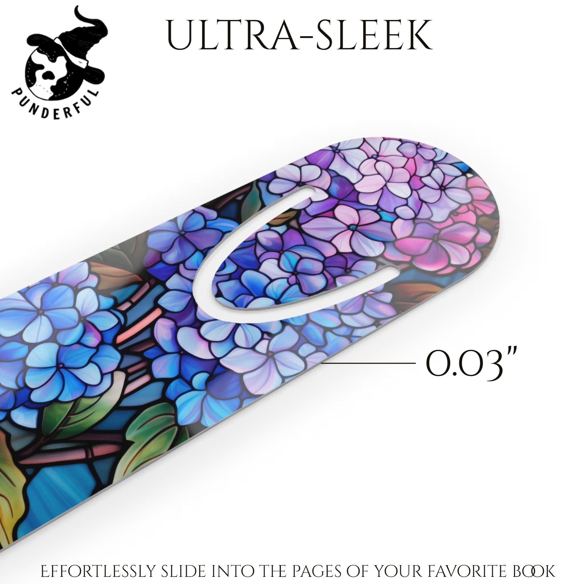 Stained Glass Hydrangea Metal Bookmark Set: Beautiful Page Marker for ...