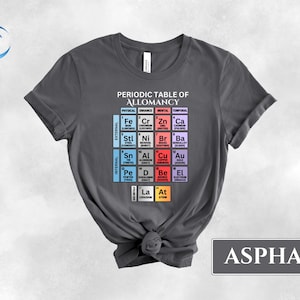 Periodic Table of Allomancy T Shirt, Periodic Table of Elements Parody ...
