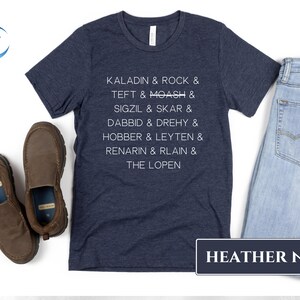 Bridge Four Names Unisex Tee, Stormlight Archive, Kaladin Teft Rock ...