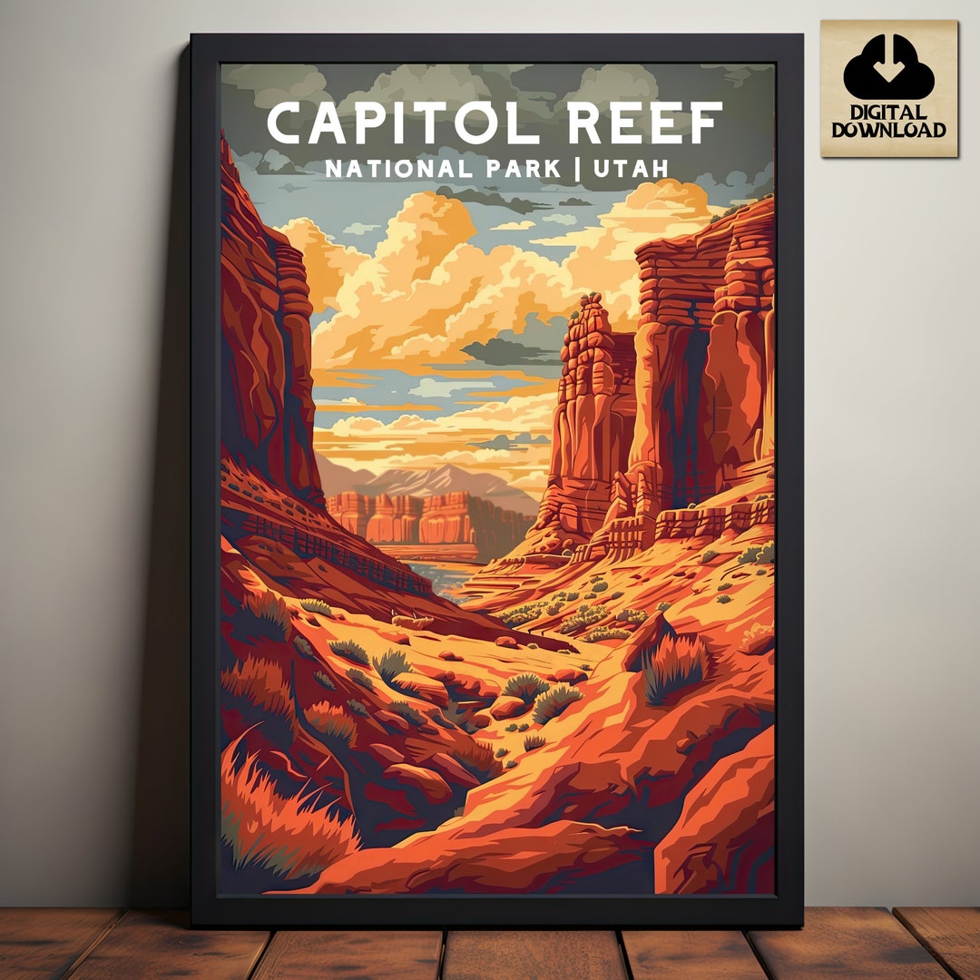 Capitol Reef National Park, Utah National Park Posters, Camping and ...