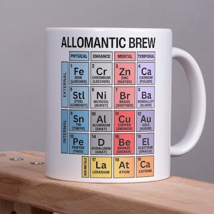 Periodic Table of Allomancy Coffee Cup, Mistborn Fans Gift, 11oz Mug ...