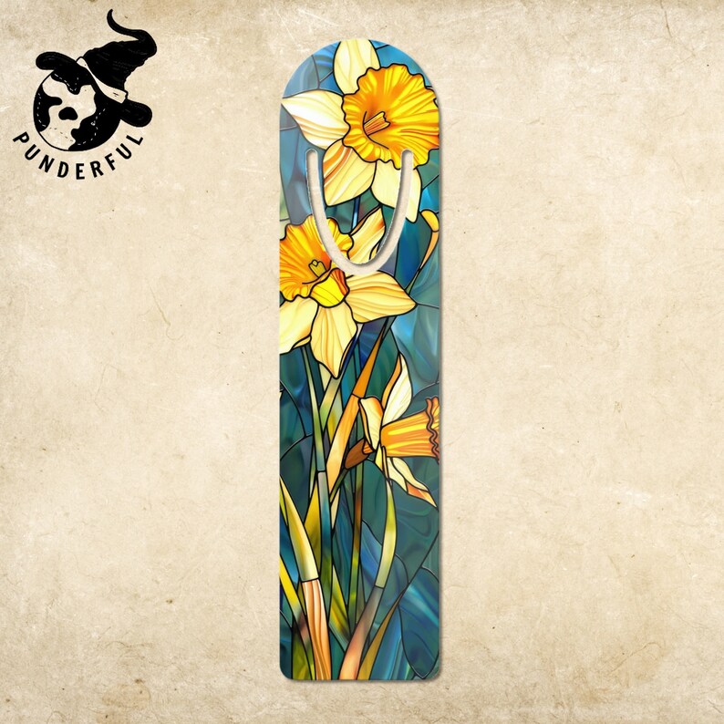 Daffodil Stained Glass Metal Bookmark Set: Celebrate Spring's Beauty in ...