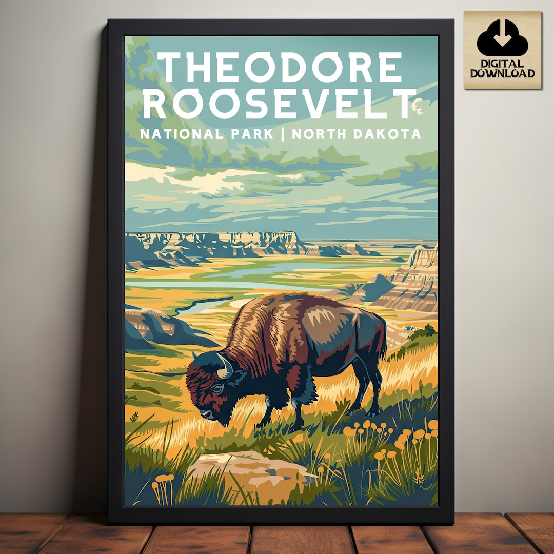 Theodore Roosevelt National Park, North Dakota National Park Poster ...