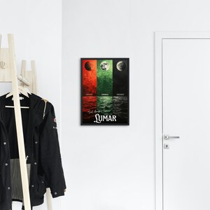 Lumar Travel Poster, the Emerald, Crimson, and Midnight Sea, Fantasy ...