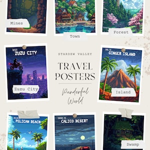 Stardew Valley Travel Posters, Set of 8 Digital Downloads, Printable ...