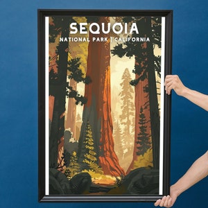 Sequoia National Park, California National Park Poster, Camping and ...