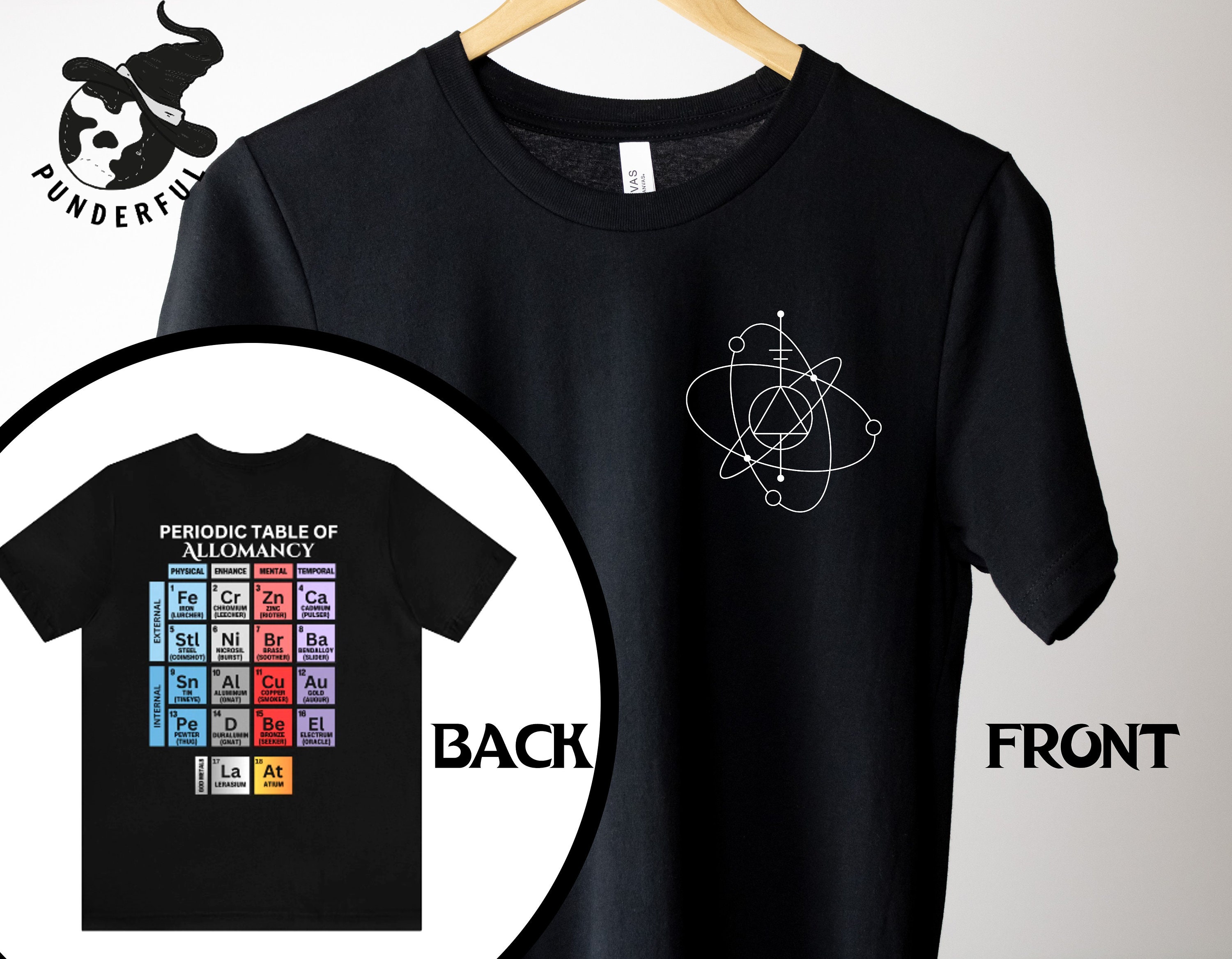 Periodic Table of Allomancy Double Sided T Shirt, Periodic Table of ...