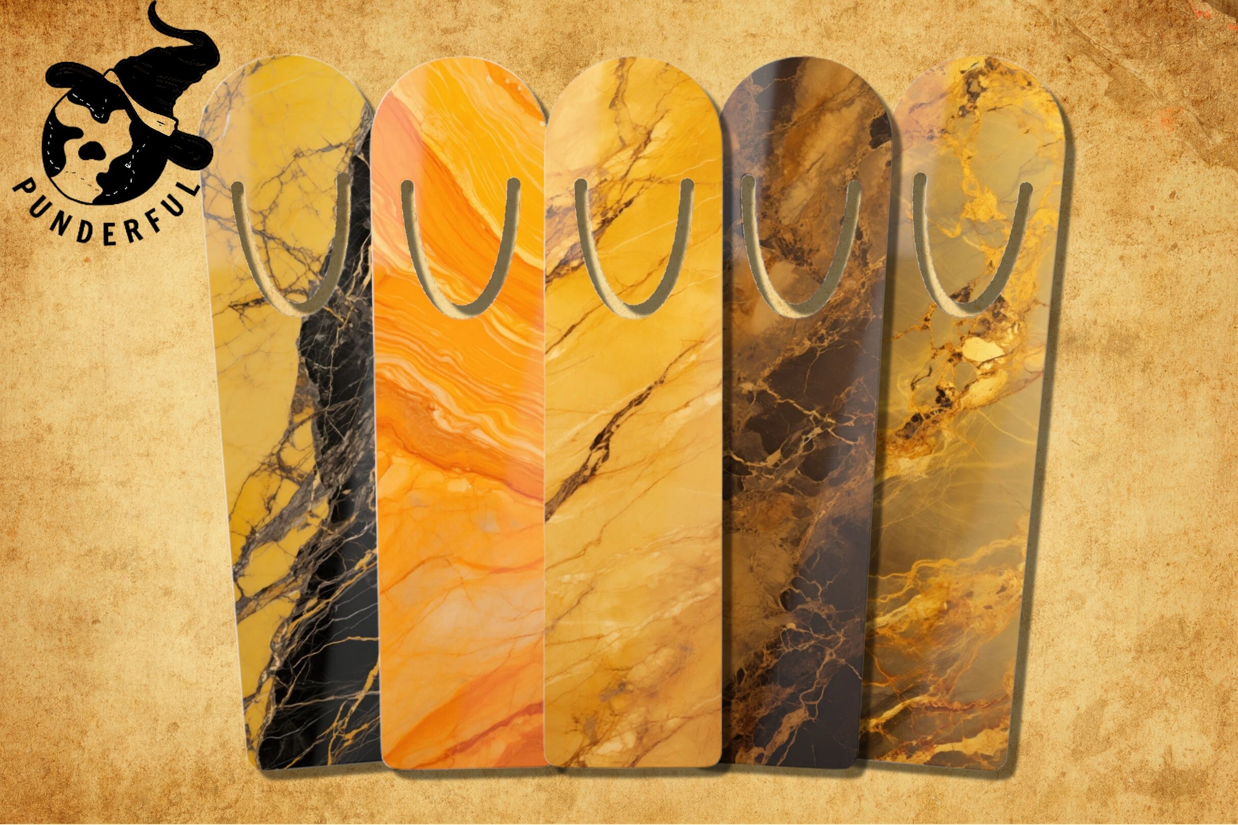 Yellow Marble Bookmark Collection, Metal Bookmark, Amarillo Triana ...