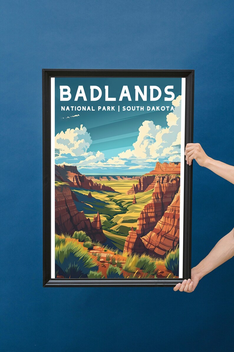 Badlands National Park, National Park Posters, Camping and Hiking Gift ...