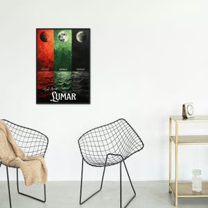Lumar Travel Poster, the Emerald, Crimson, and Midnight Sea, Fantasy ...