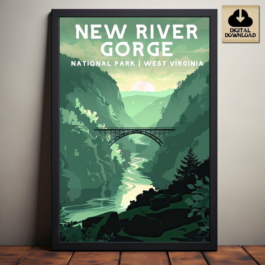 New River Gorge National Park, West Virginia National Park Poster ...