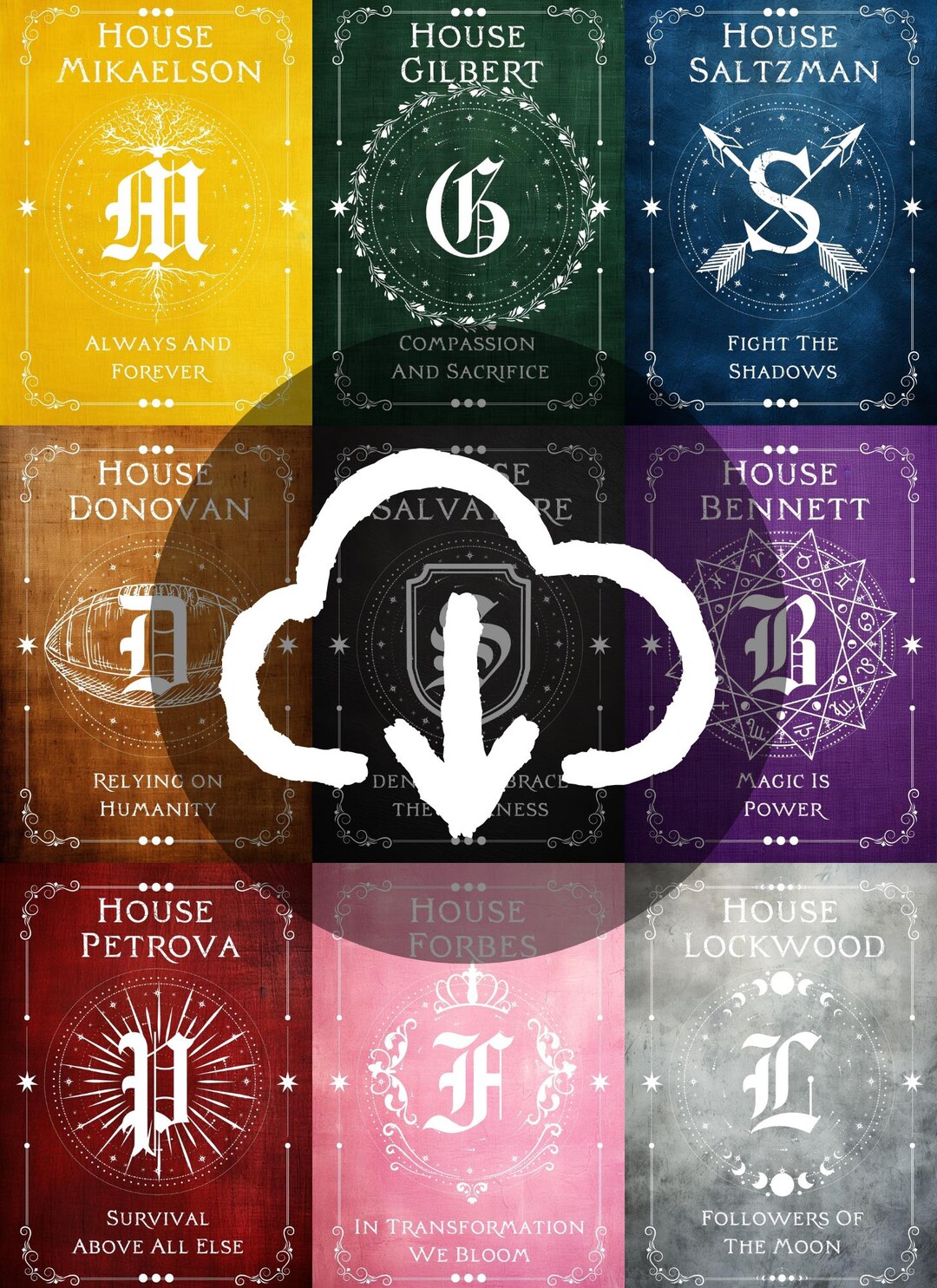TVD House Digital Bundle, Vampire Fan Gift, Vampire Diaries, Gothic ...