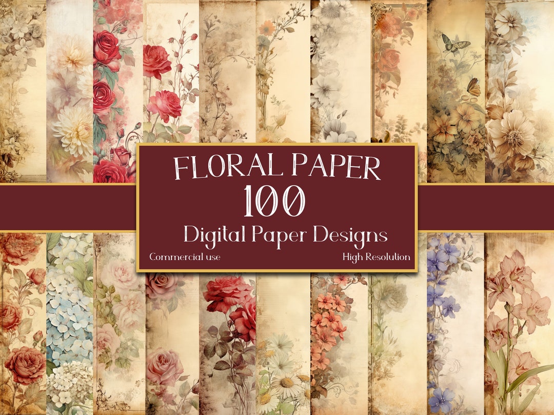 100 A4 Floral Vintage Journal Pages Junk Journal Journal - Etsy