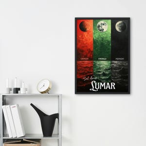 Lumar Travel Poster, the Emerald, Crimson, and Midnight Sea, Fantasy ...