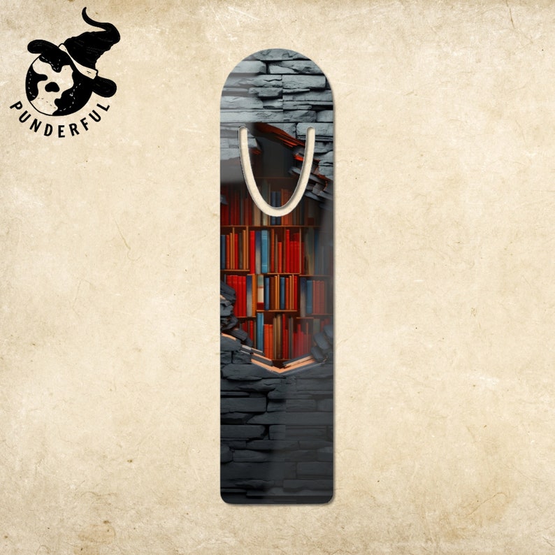 Book Lover Bookmark, Hole in the Wall Bookmark Collection, Metal ...