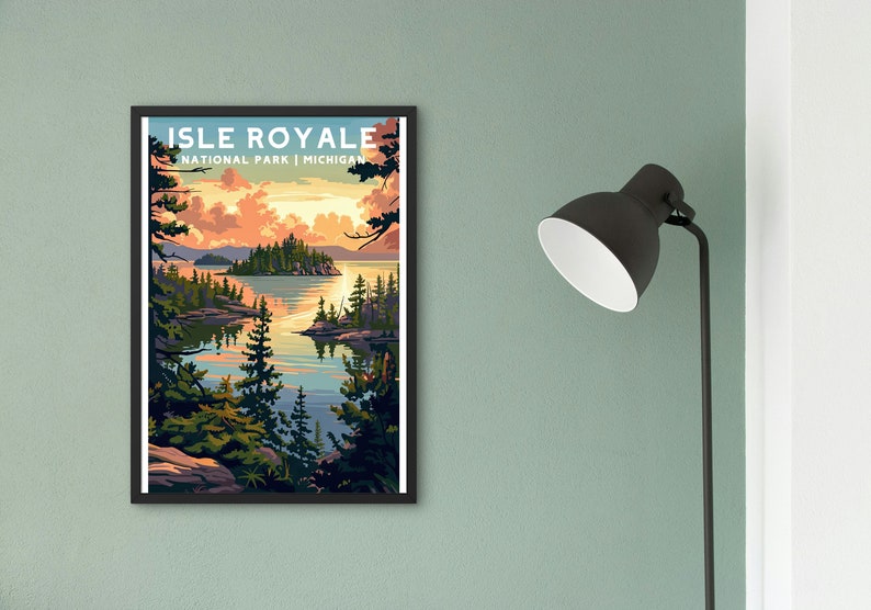 Isle Royale National Park, Michigan National Park Poster, Camping and ...