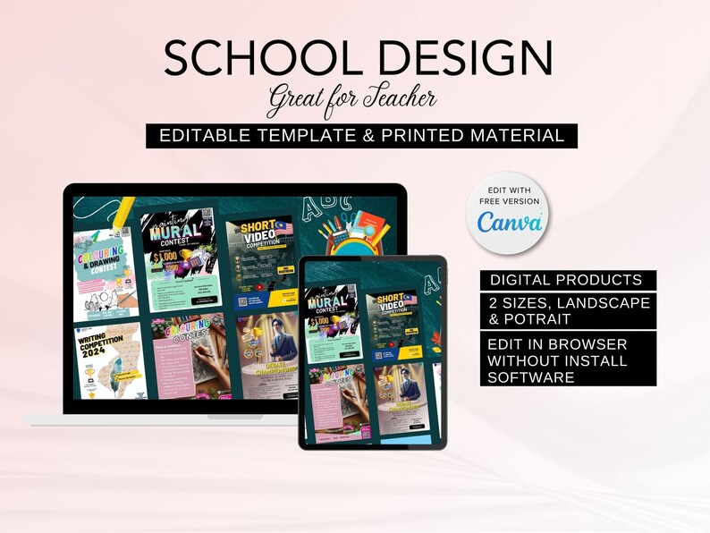 Contest/ Competition Canva Template, Poster and Banner Design, Best for ...