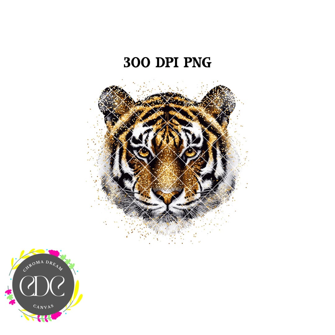Gold Glitter Tiger Sparkling PNG, Sublimation Design,digital Download ...