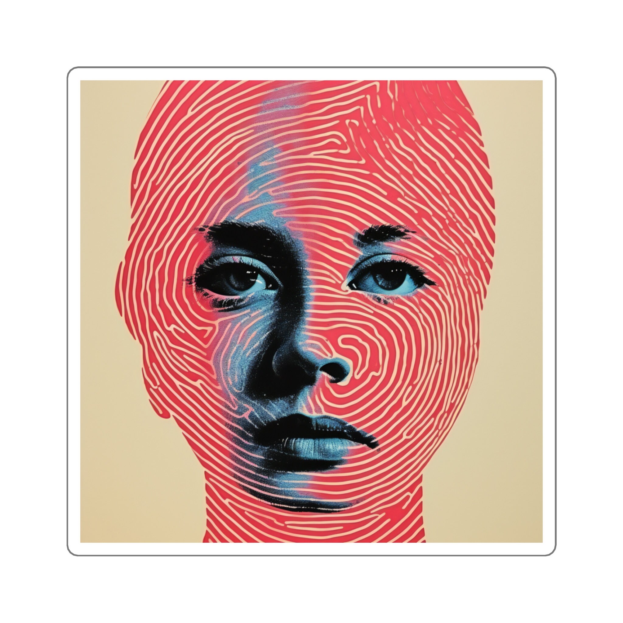 Fingerprint Face - Cool Sticker, Unique Gift Ideas, Edgy Slaps ...