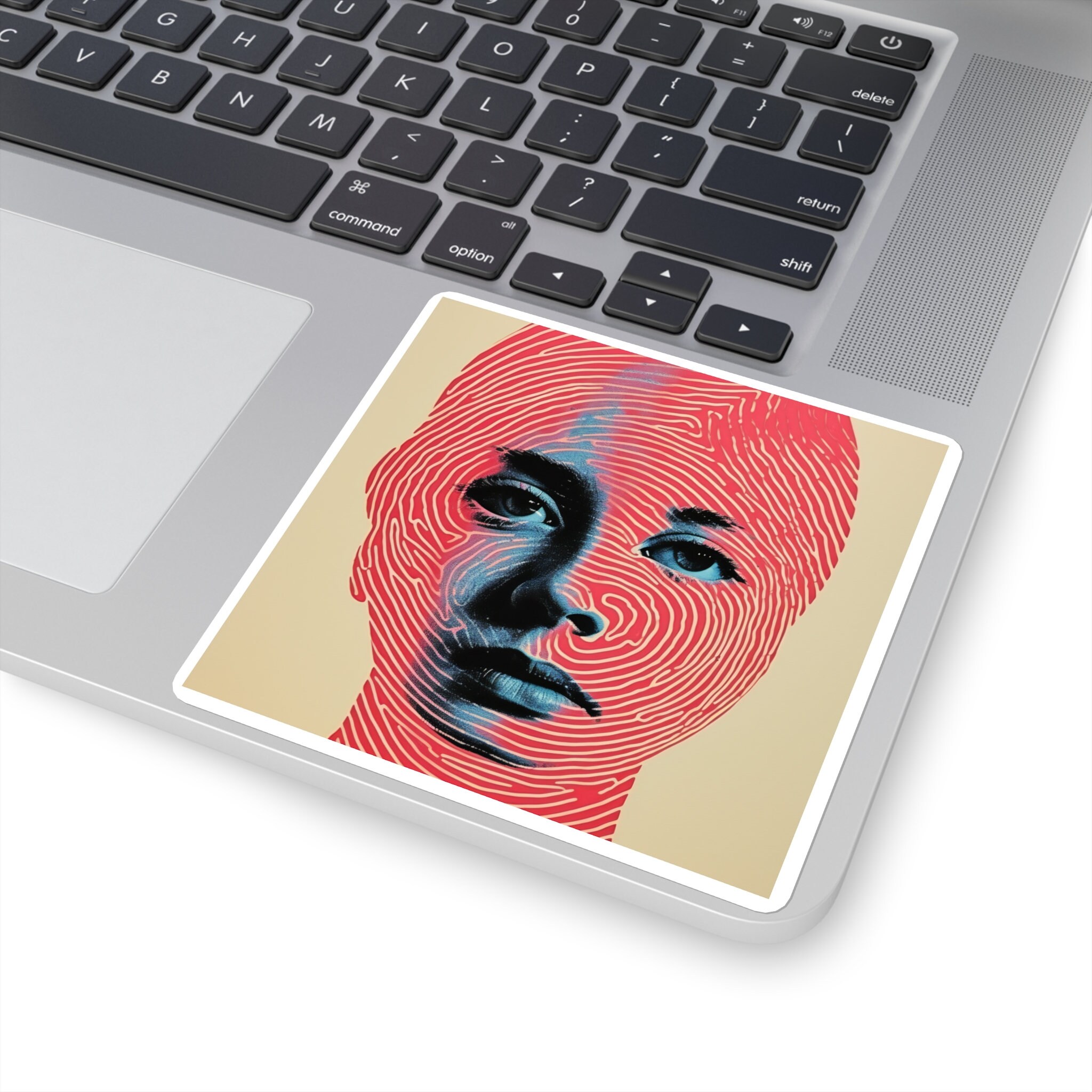 Fingerprint Face - Cool Sticker, Unique Gift Ideas, Edgy Slaps ...