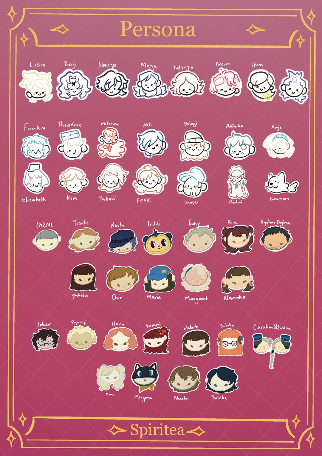 Persona 1, 2, 3, 4 & 5 (shin Megami Tensei) - Cute Waterproof Vinyl ...