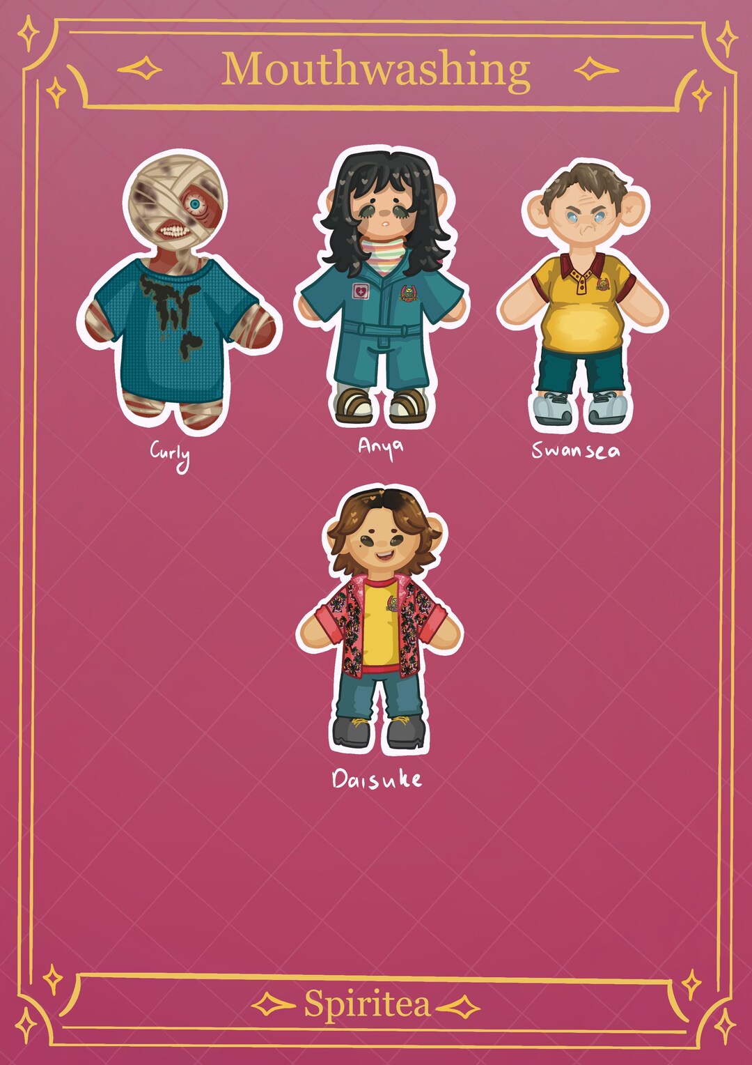 Mouthwashing - Chibi Holographic Waterproof Vinyl Stickers - Etsy