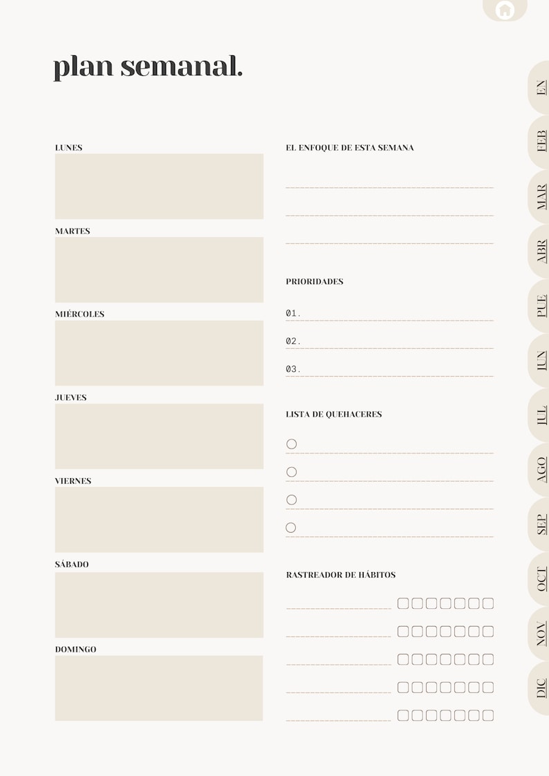 Editable 2024 Planner in Canva, Spanish Planner, Weekly, Monthly ...