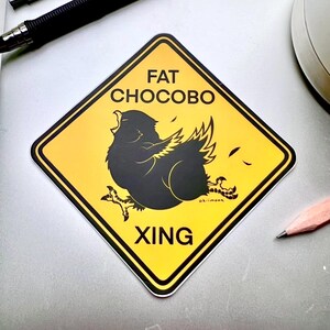 FFXIV Fat Chocobo X-ing Waterproof Vinyl Sticker | Final Fantasy 14 ...