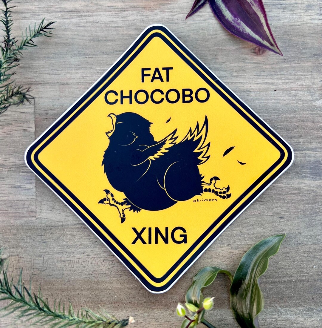 FFXIV Fat Chocobo X-ing Waterproof Vinyl Sticker | Final Fantasy 14 ...