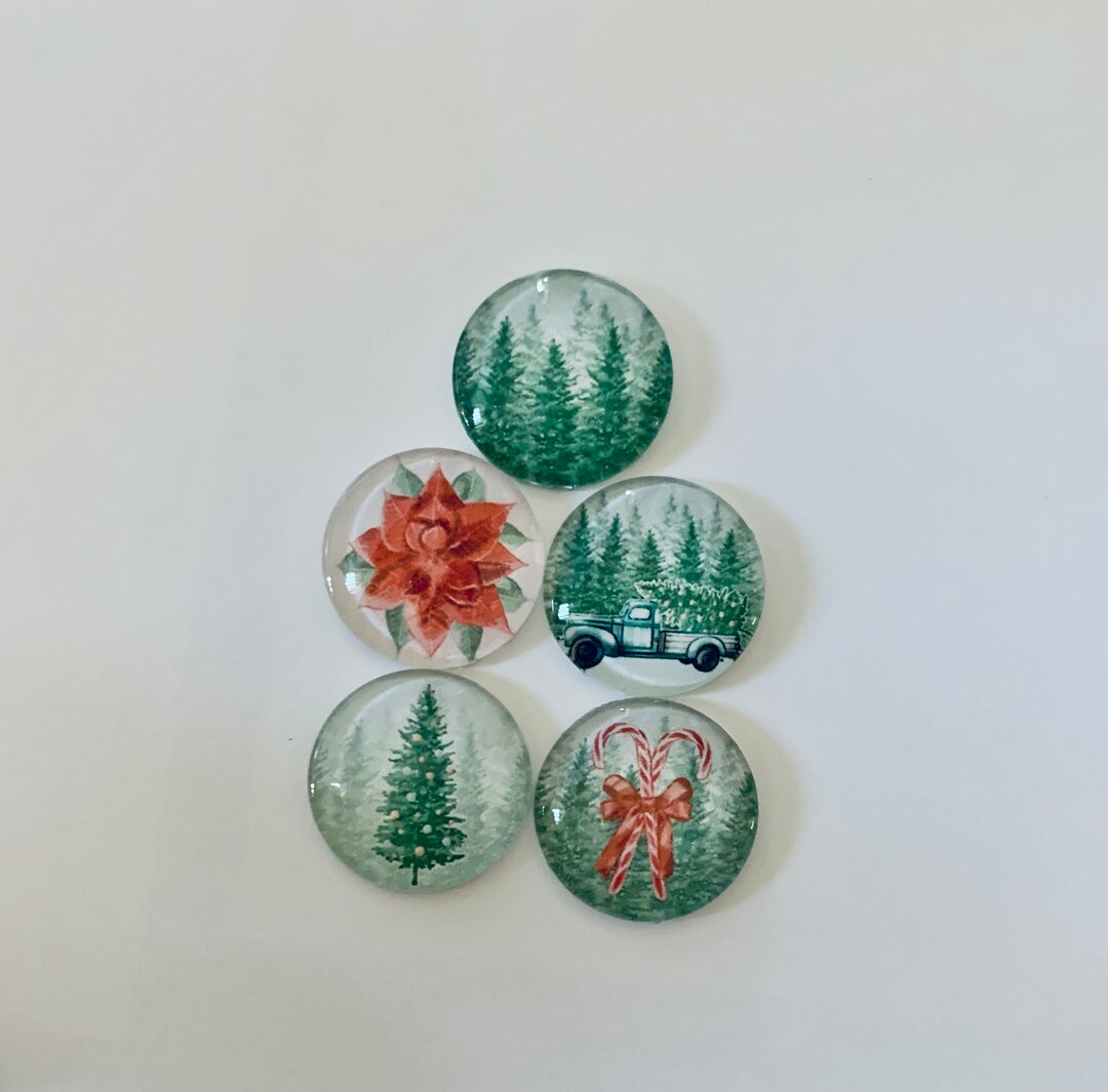 Pretty Winter Scenes Round Glass Tile Magnets - Etsy