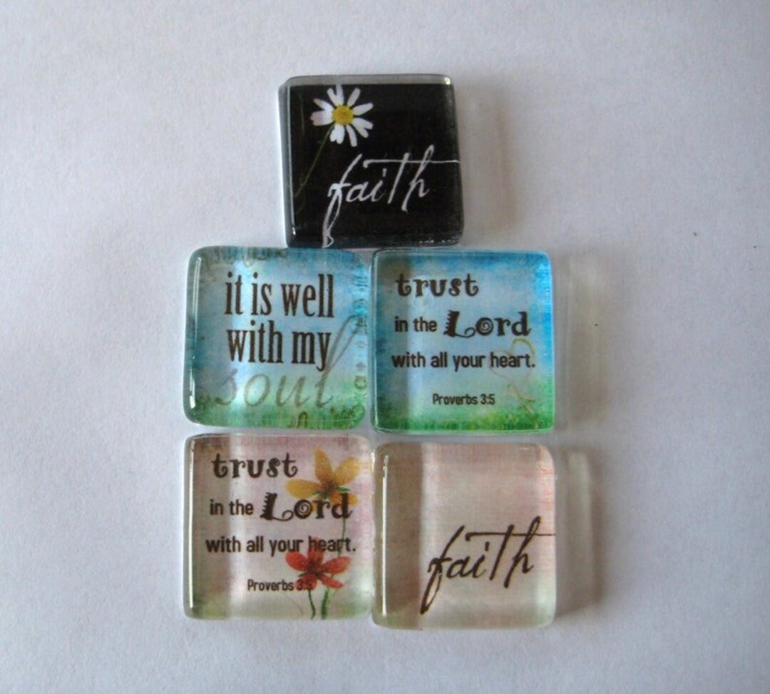 Have Faith Square Glass Tile Magnets - Etsy