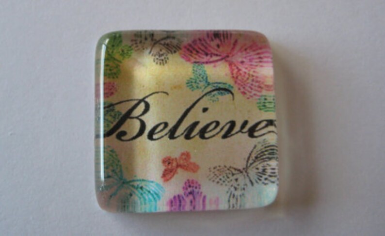 Cute Inspirational Words Square Glass Tile Magnets - Etsy