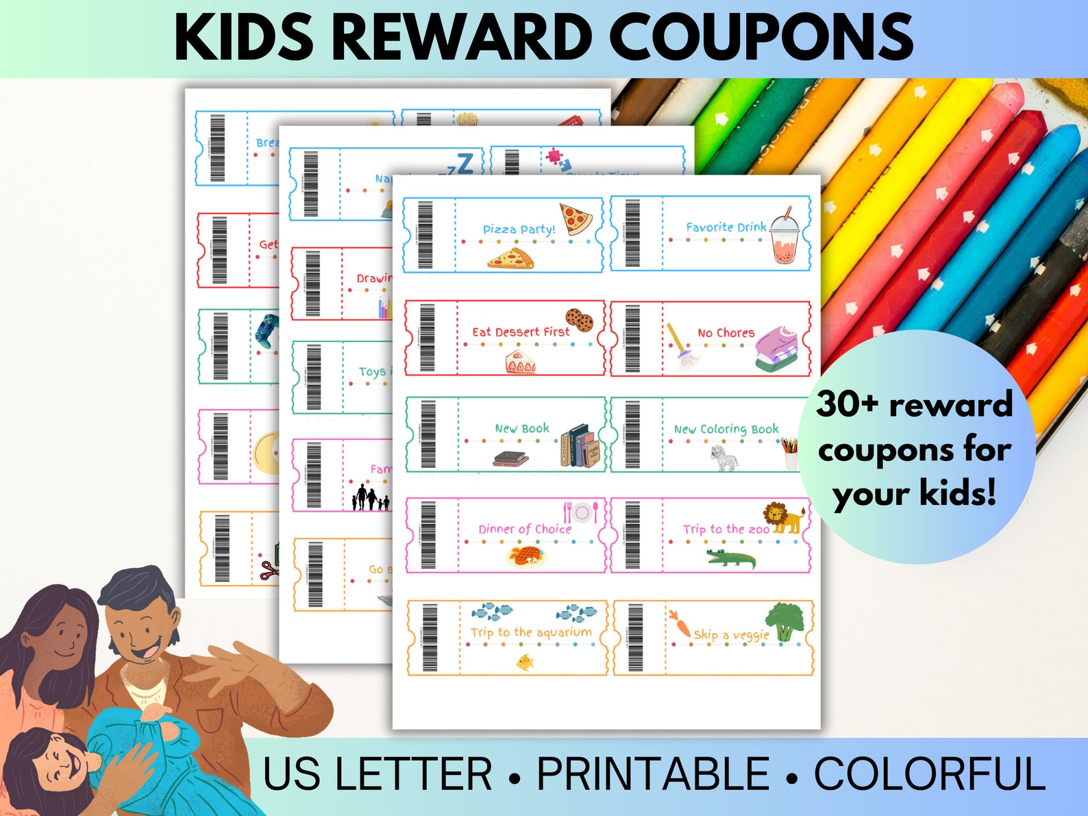 Kids Reward PRINTABLE Coupons Reward Coupon Book Birthday - Etsy