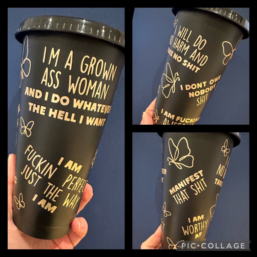Adult Swearing Positivity 24 Oz Plastic Reusable Cold Cup - Etsy