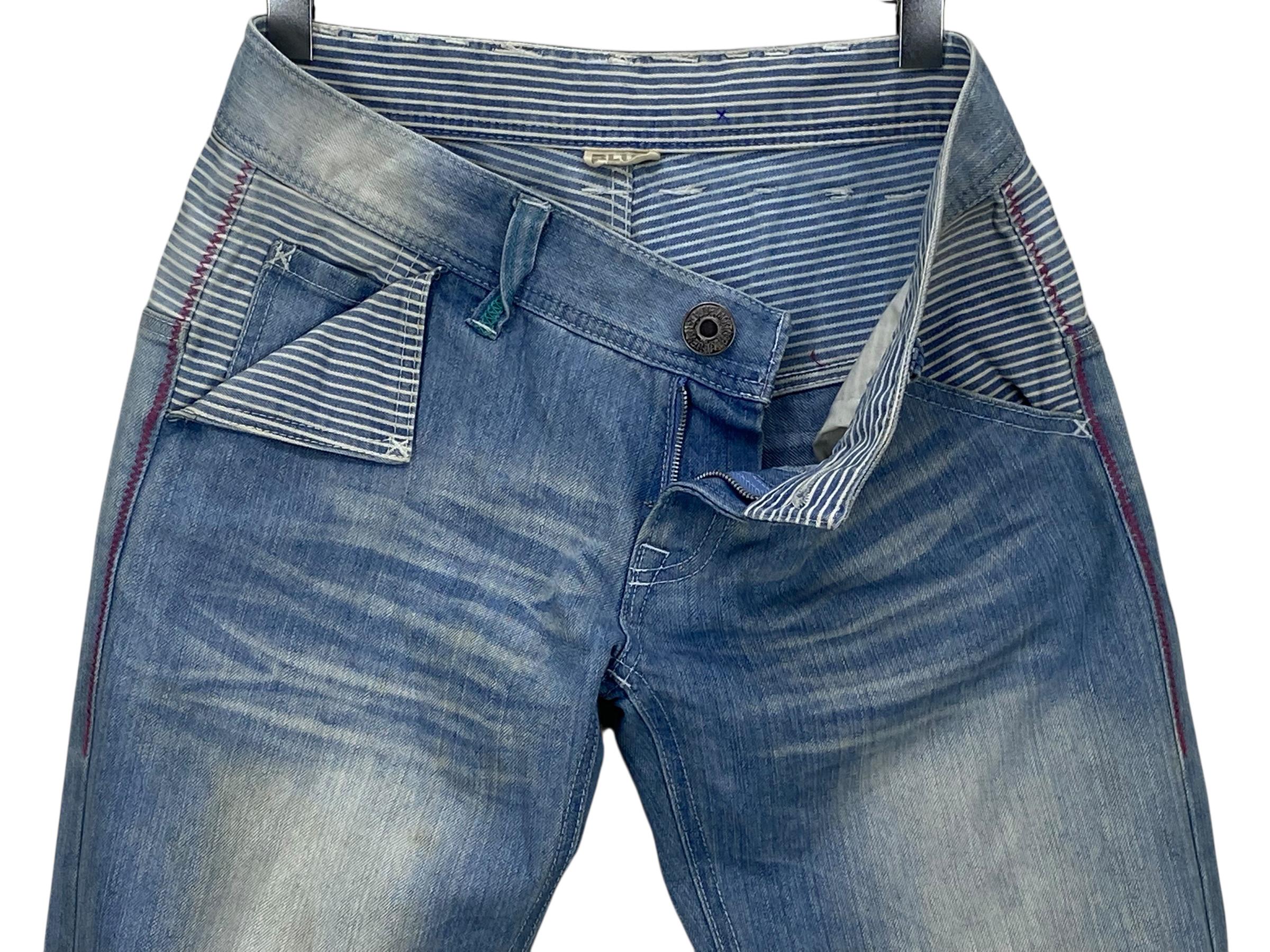 Blue Moon Blue Jeans Size 29 W29xl31 Stripes Hickory Skateboard Pants ...