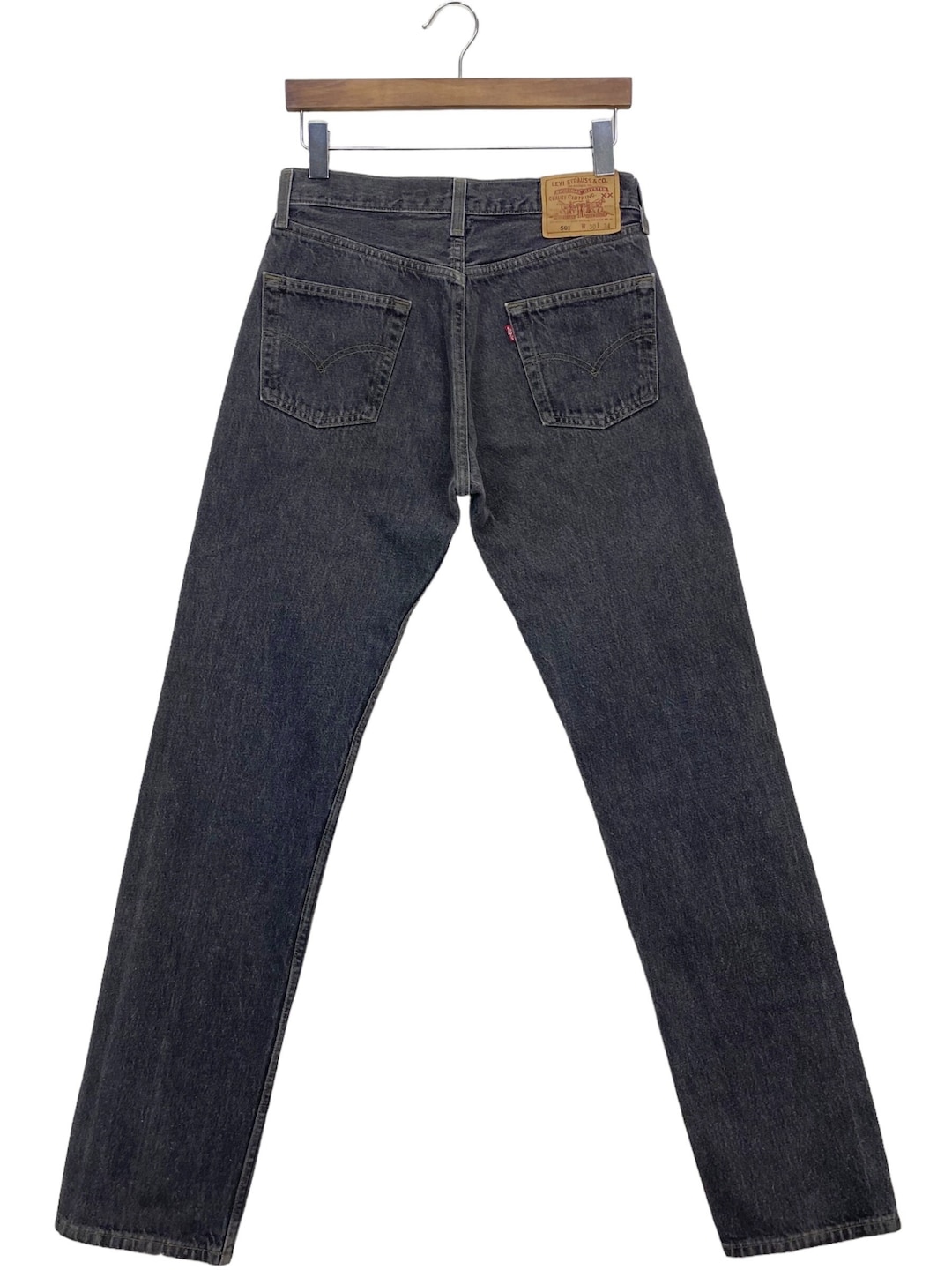 90s Vintage Levi's 501 Jeans: Charcoal Black Tapered Denim, Made in USA ...