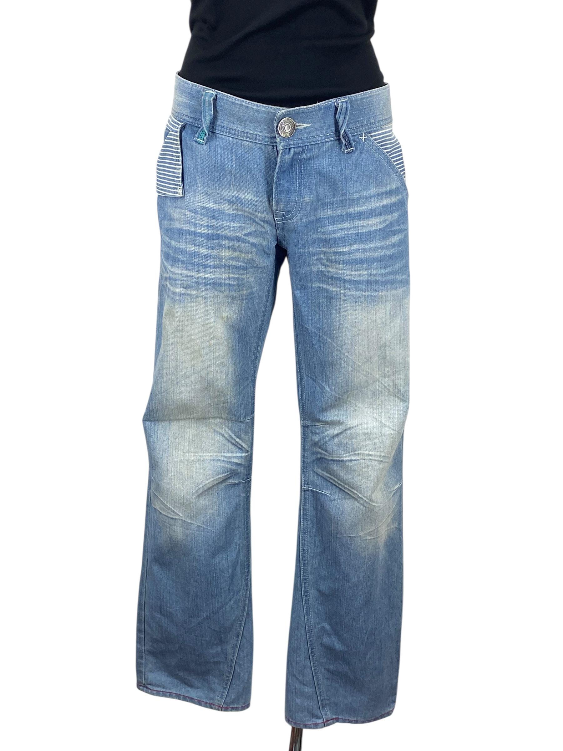Blue Moon Blue Jeans Size 29 W29xl31 Stripes Hickory Skateboard Pants ...