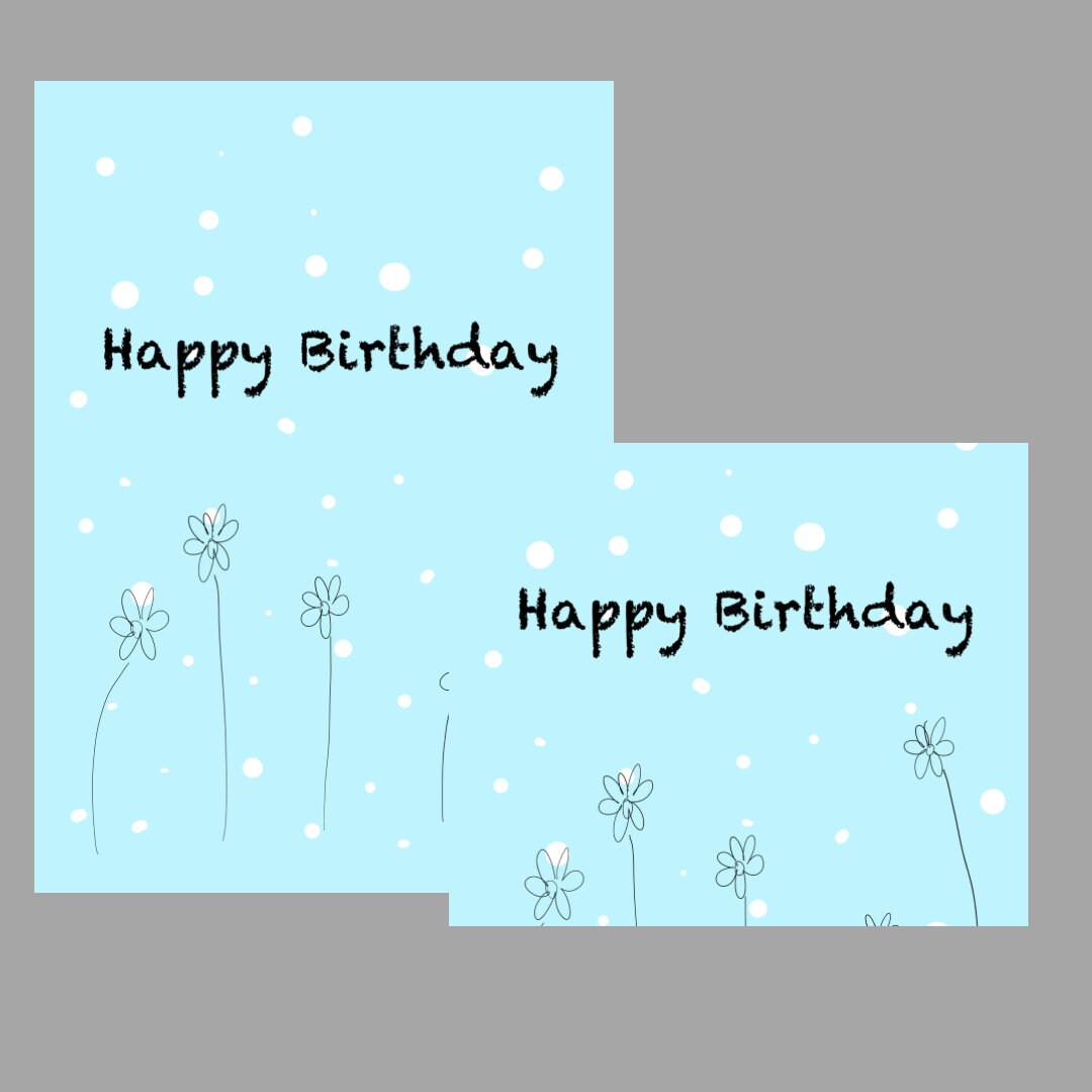 Happy Birthday Floral Theme Digital Printable Card Printable - Etsy