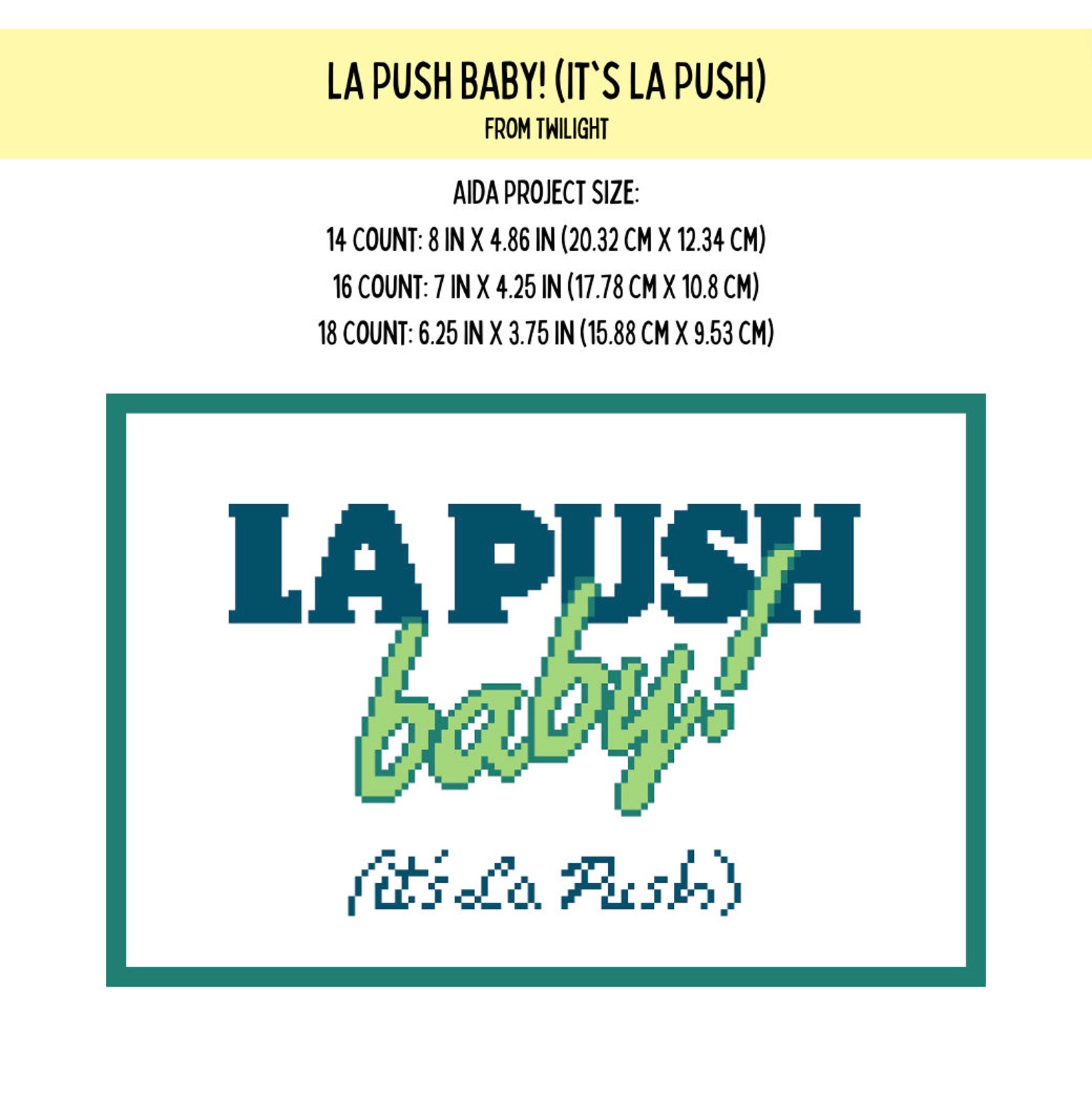 La Push Baby Twilight Cross Stitch Pattern (PDF Download) - Etsy