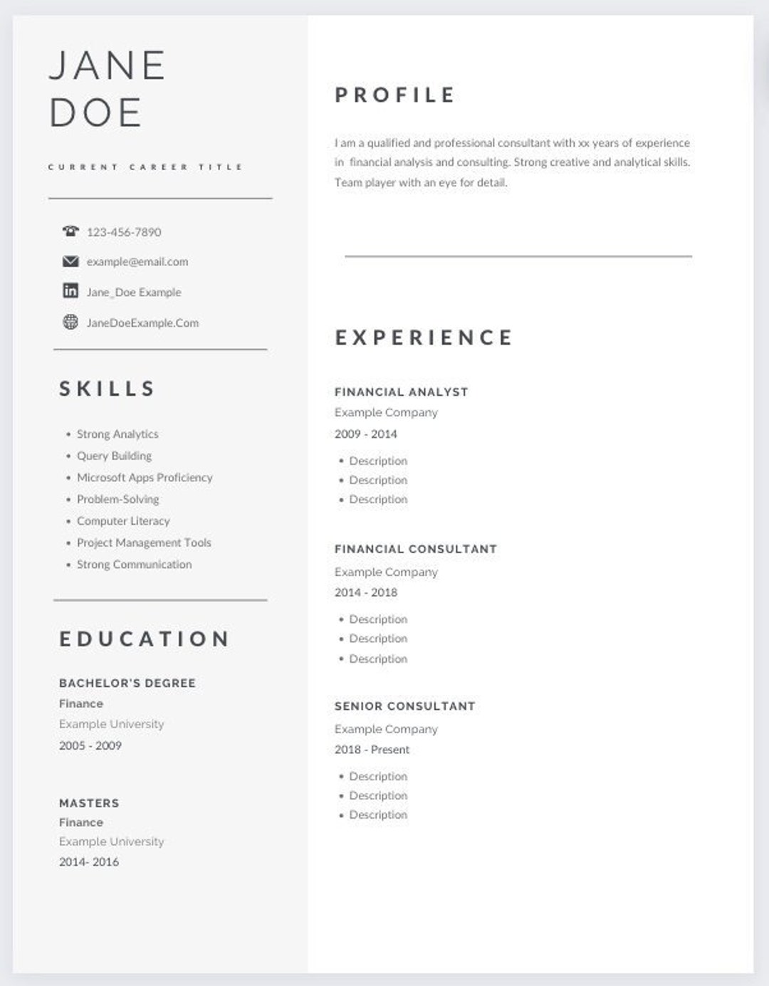 CV exécutif, modèle de CV, CV professionnel, CV, modèle de CV exécutif ...